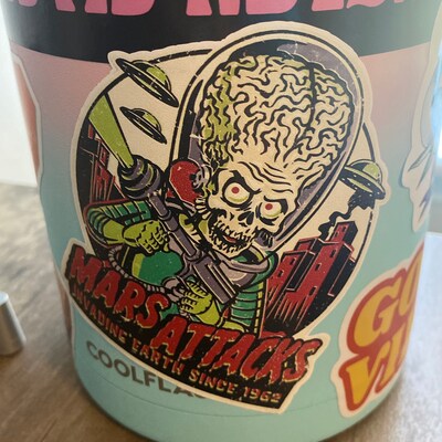 Mars Attacks 4 X 3.5 Full Color Vinyl Decal Sticker Water / Weather ...