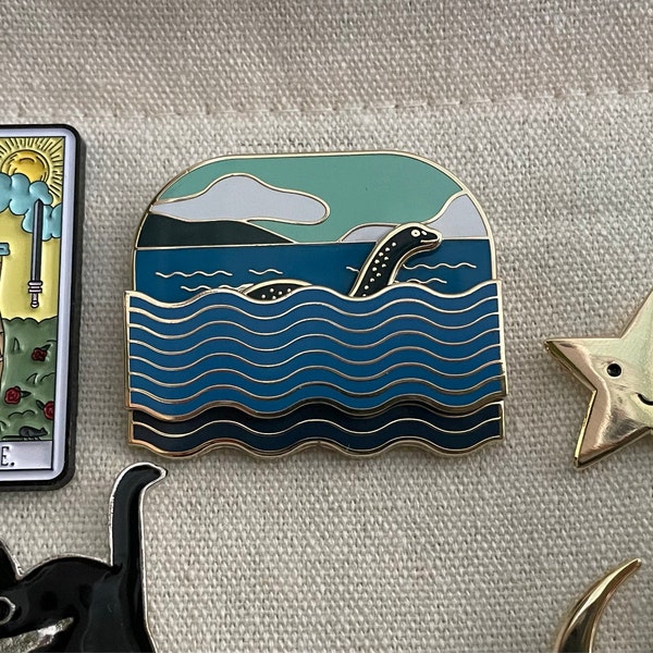 Nessie Sliding Enamel Pin - Etsy