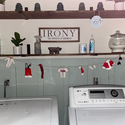 Christmas Garland Elf's Laundry Hand Knitted Washing Line Hanging ...