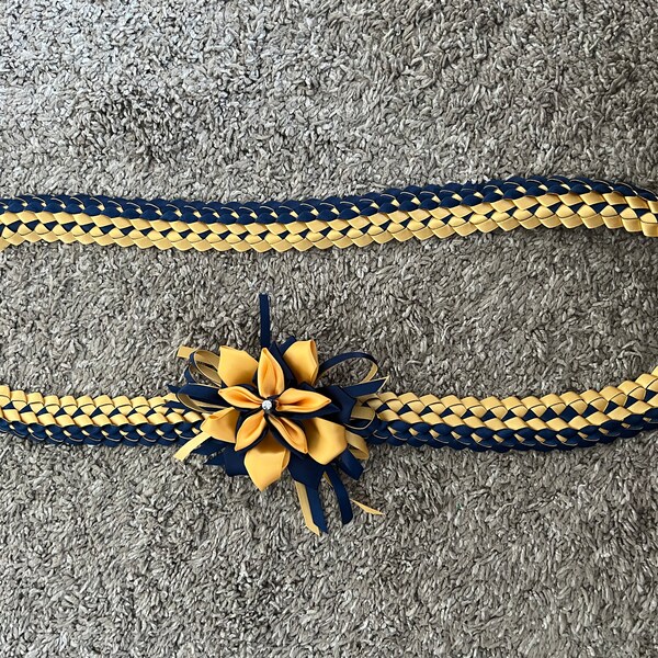 Double Braid Ribbon Lei With Flower - Etsy
