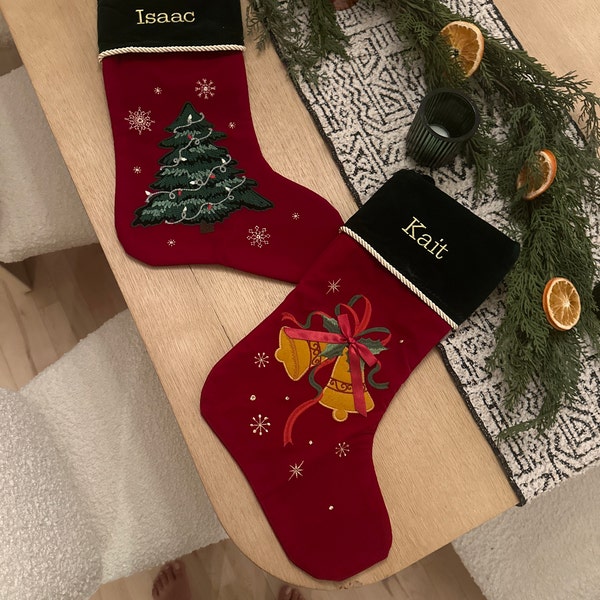 Personalized Traditional Christmas Stockings – Custom Mantel Stocking ...