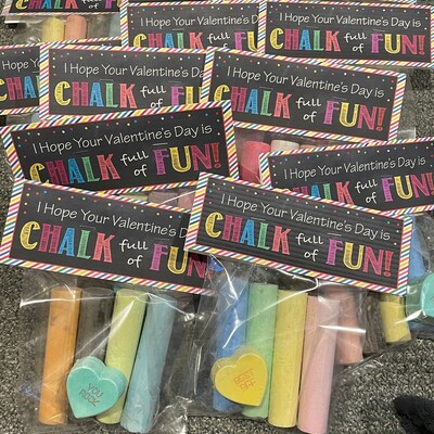 EDITABLE Valentine's Chalk Bag Toppers, Classroom Student Gift INSTANT ...