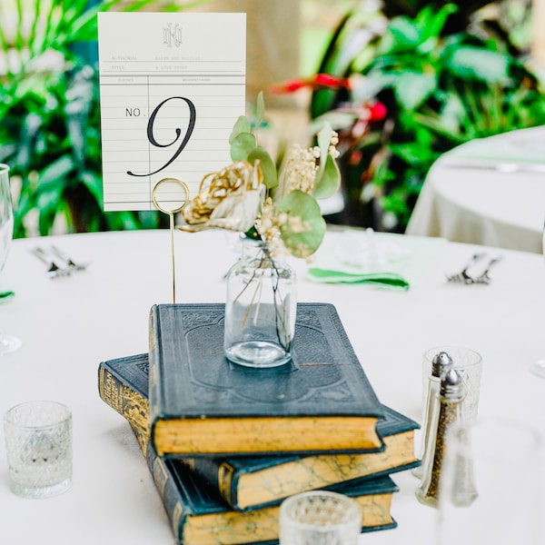Library Card Table Numbers - Book Theme Wedding - Etsy