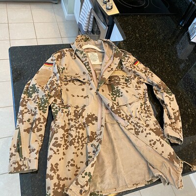 Genuine German Army Field Jacket Parka Army Issue Hooded Desert Combat ...