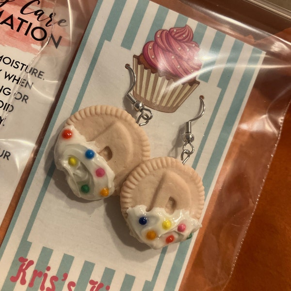 Cookie Earrings, Icing Earrings, Sprinkle Earrings, Vanilla Cookie ...