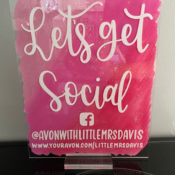Social Media Sign Business / Let's Get Social Sign / Social Media Sign ...