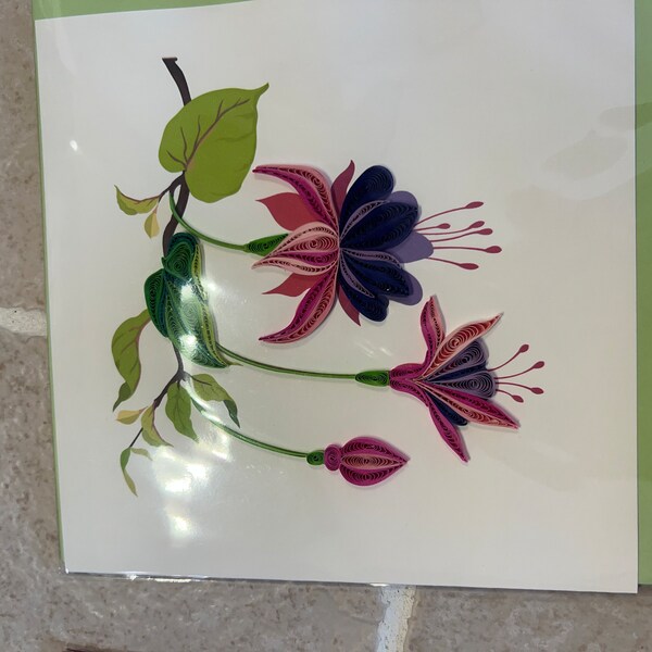 Fuchsia Quilling Greeting Card, Quilling Cards, Birthday Cards ...