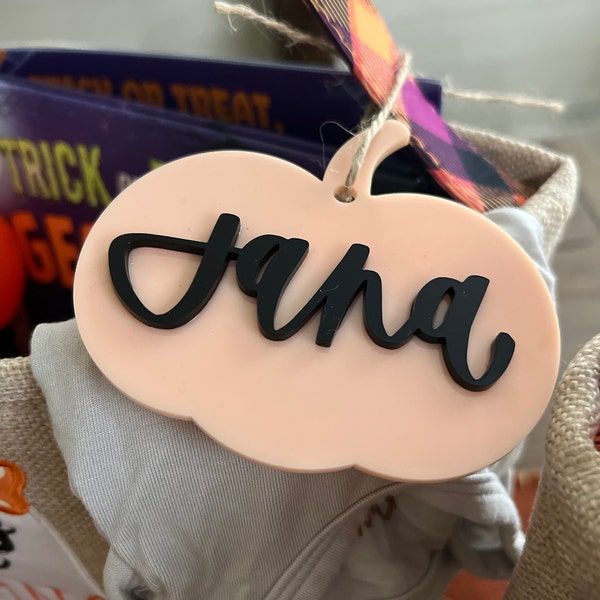 Halloween Tags, Pumpkin Name Tag, Ghost Tag, Bat Tag, Kid's Halloween ...