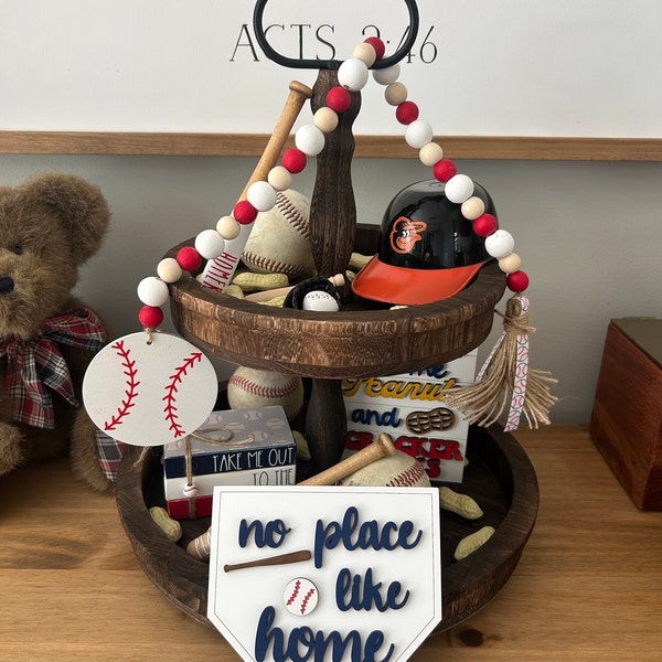 Mini Baseball Bat & Wood Bead Garland Set | Baseball Décor - Etsy