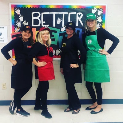 Adult Teen Dress up Set Dunkin' Donuts Apron, Hat, and 2 Name Tags ...