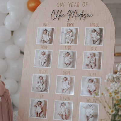 One Year Of, 12 Months Of, Photography Prop, Babies 1st Birthday ...