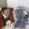 FUZZY Mohair WHITE Long Mittens Thick Warm Handmade Soft Ski Cosy ...