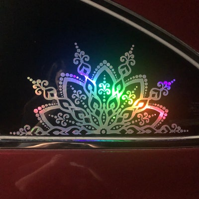 Mandala Car Decal Holographic Mandala Sticker Half Mandala Mandala ...