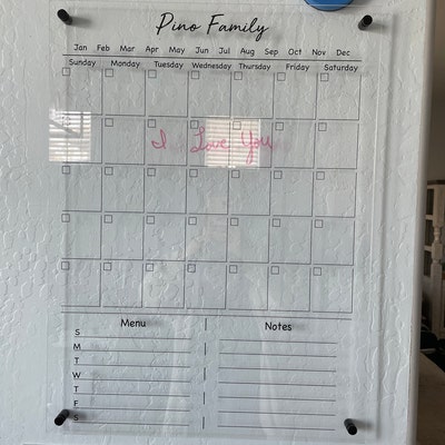 Acrylic Weekly Planner Vertical Dry Erase Weekly Calendar Personalized ...