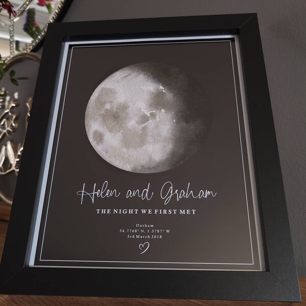 Moon Phase Print Fully Personalised, the Night We Met, Moons ...