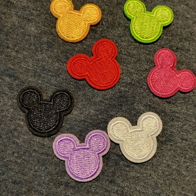 Set of 7pcs 14pcs 21pcs Small Tiny Mini Mouse Head Embroidered Iron on ...