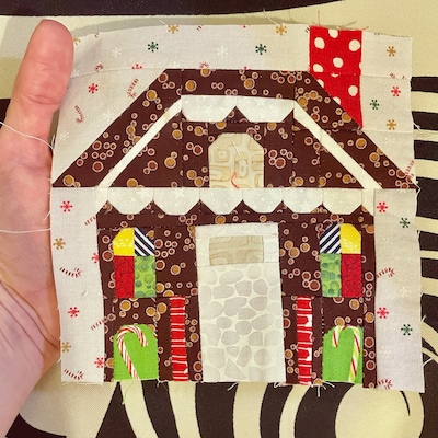 Gingerbread House Quilt Block Pattern With Instructions for 6 Inch and ...