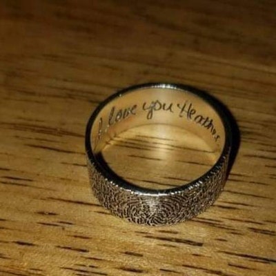 Custom Fingerprint Ring Actual Fingerprint Band Personalized Engraved ...