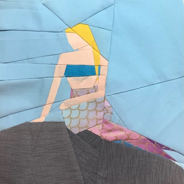 Mermaid Quilt Block Pattern, PDF Instant Download, Foundation Paper ...