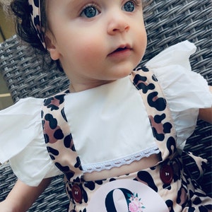 Baby Girl Leopard Animal Print Clothes, Personalized Wild One Infant ...