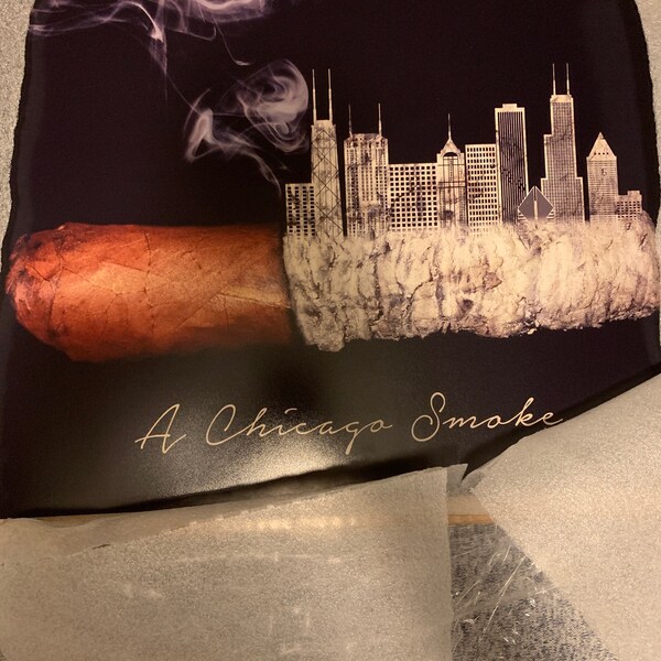 Cigar Art, Chicago Poster, Cigar Print, Man Cave Decor, Chicago Wall ...