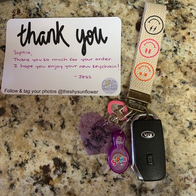 Smile Keychain Wristlet / Key Fob / Smile Keychain / Smiley Face ...