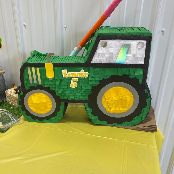Green Tractor Pinata - Etsy