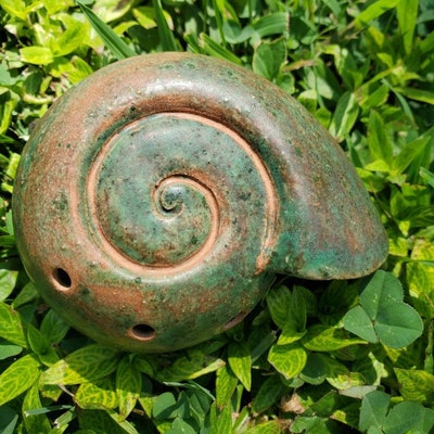 Ancient Musical Instrument Ocarina Seashell in Key G 432hz / Ammonite ...