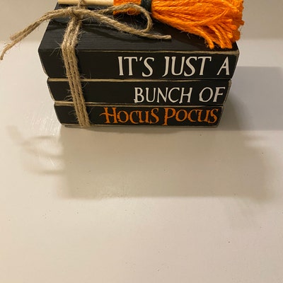 Halloween Mini Wood Book Stack/ Halloween Wood Book Stack/ Wood Books ...