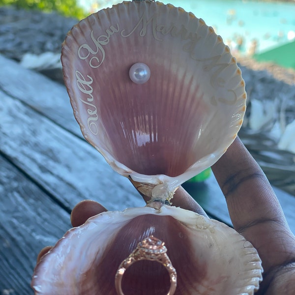 Proposal Seashell Ring Box,seashell Wedding Ring Box,shell Engagement ...