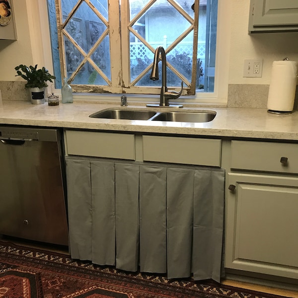 Pleated Sink Skirt for Farmhouse Vintage Sink Skirt for Bathrooms ...