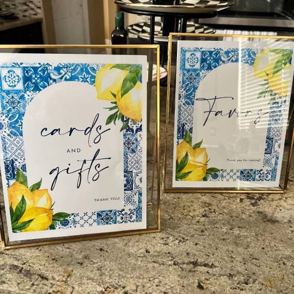 Blue Tile Bridal Shower Invitation Template Positano Tile Bridal Shower ...
