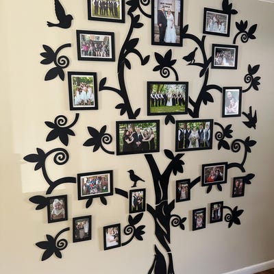 Tree Wall Decor, Family Tree Wall Art, Wooden Family Tree With Photo ...