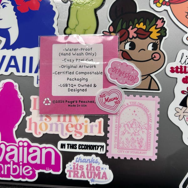 Small Pink No Mini Stickers Waterproof Waterbottle Stickers Tiny ...