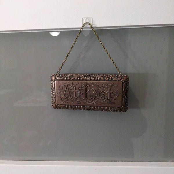 Victorian Coffin Plaque Ornament, Handmade, Cold Cast Bronze, Gothic ...