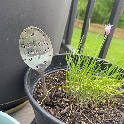 Garden Marker Sign, Stamped PEACE SIGN FORK, Gardening Flower Pot Stake ...