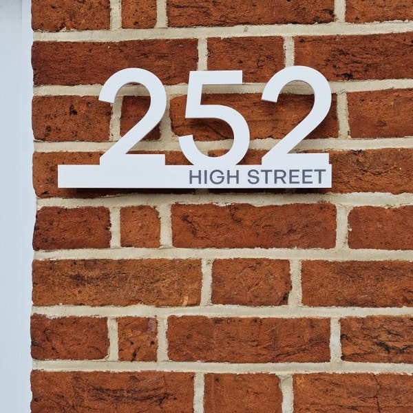 Modern House Numbers | Contemporary Floating House Sign - Etsy
