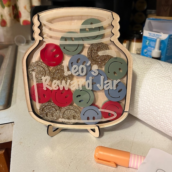 Reward Jars for Kids as Chore Chart or Reward Chart | 20 Smiles Tokens ...
