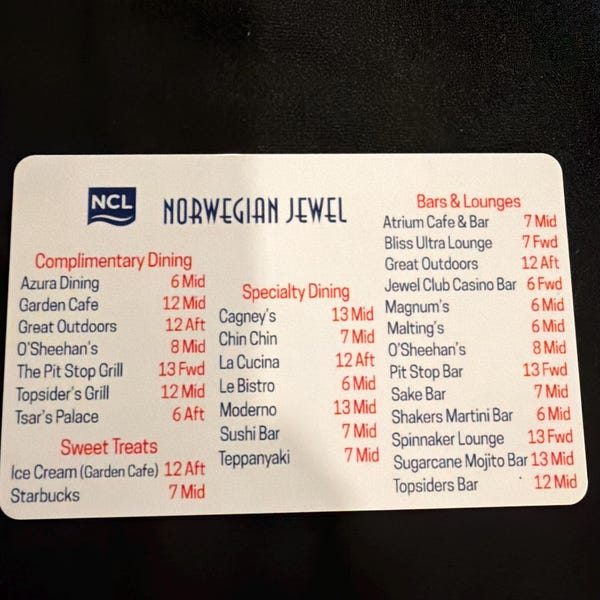 NCL - Deck Locator® - Cruise Wayfinder Cards - Norwegian Cruise Lines ...