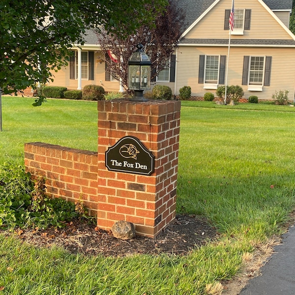 Country Estate Property Name Sign Hanging From Wood and Wrought Iron ...