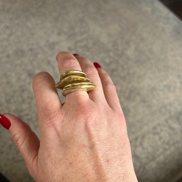Set of 5 Stack Rings, Solid Bronze Ring, Geometric Ring, Stackable ...