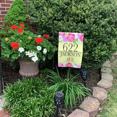 House Numbers Address Garden Flag, Personalized Gift, Housewarming Gift ...