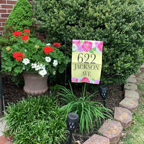 House Numbers Address Garden Flag, Personalized Gift, Housewarming Gift ...
