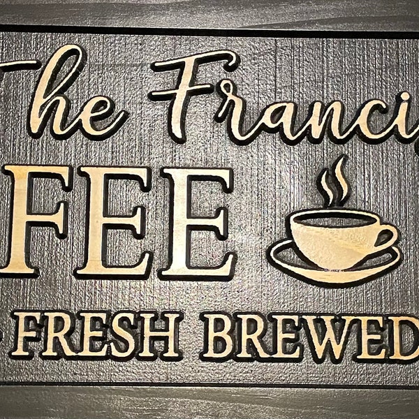 Personalized Coffee Bar Sign Custom Coffee Name Sign Home Kitchen Decor ...