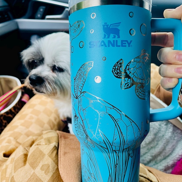 40 Oz. Sea Turtle Stanley, Laser Engraved Tumbler - Etsy