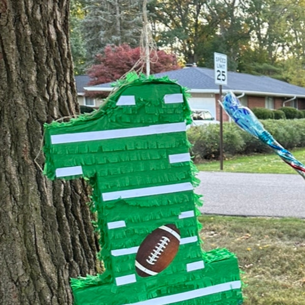 20'' Tall Green Number One Football Theme Pinata - Etsy