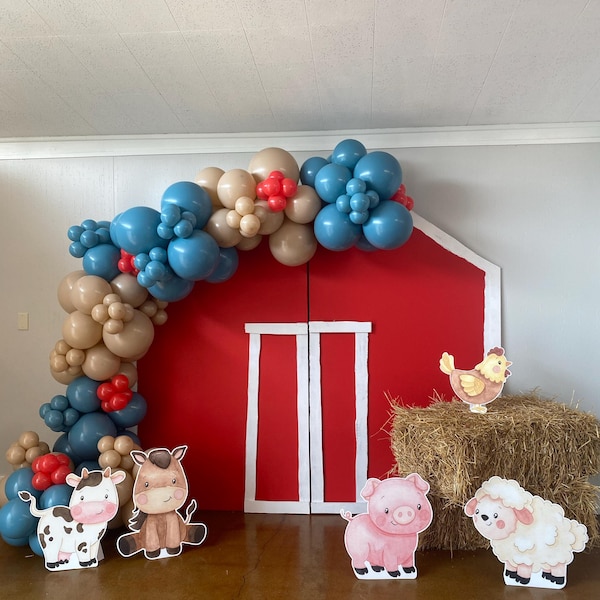 Farm Animal Cutouts Cute Watercolor Farm Cutouts Centerpieces Farm ...