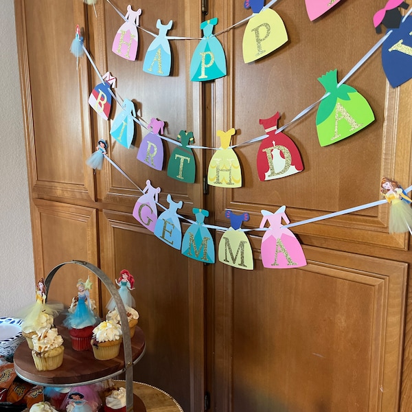 Princess Banner, Princess Dress Banner, Paper Princess Dress, Princess ...
