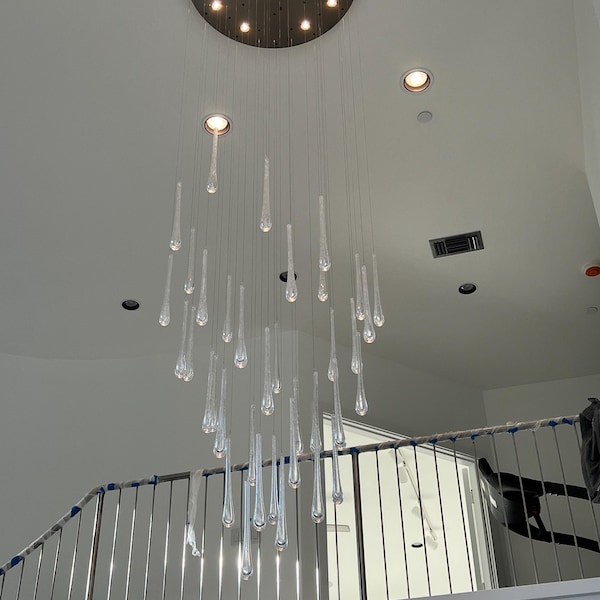 Modern Dining-light, Staircase-chandelier - MURANO GLASS DROP ...