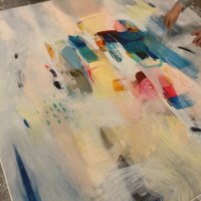 Soft Pastel Wall Art, Abstract Painting Giclee Print, Large Fine Art ...